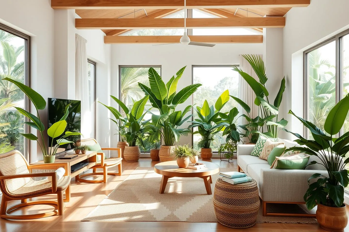Decoración tropical para interiores modernos - JardinCasa